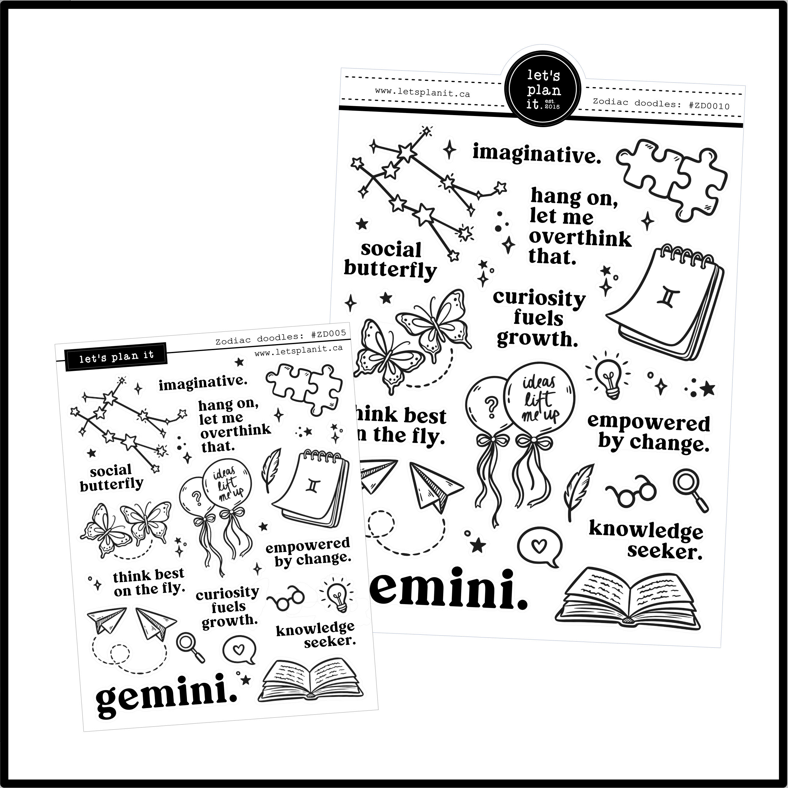 Zodiac Gemini | Deco stickers | 2 sizes | 2 paper types – LetsPlanIt